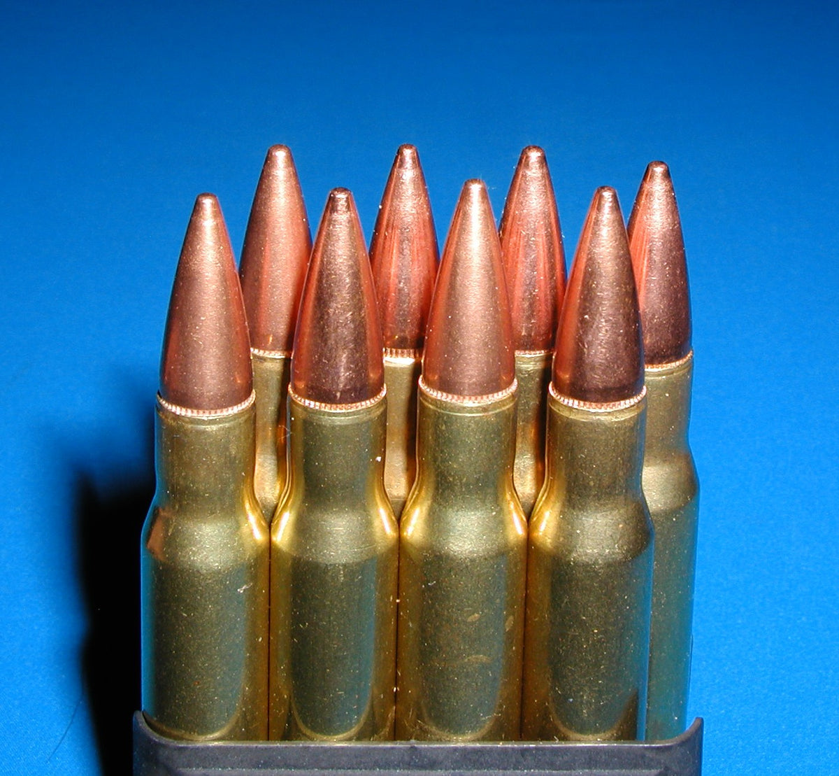 Original M1 Garand clip with 8 bullets in Full Metal Jacket, marked ...